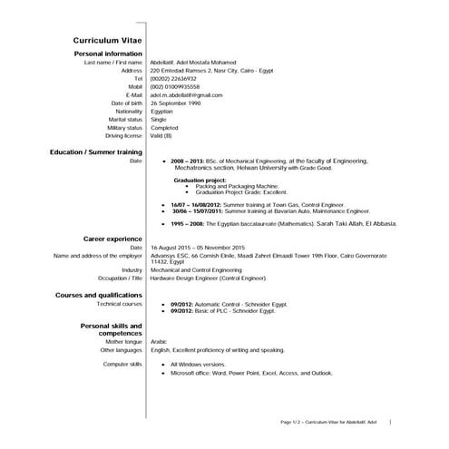 CV (Ahmad Shaban) (1) | PDF