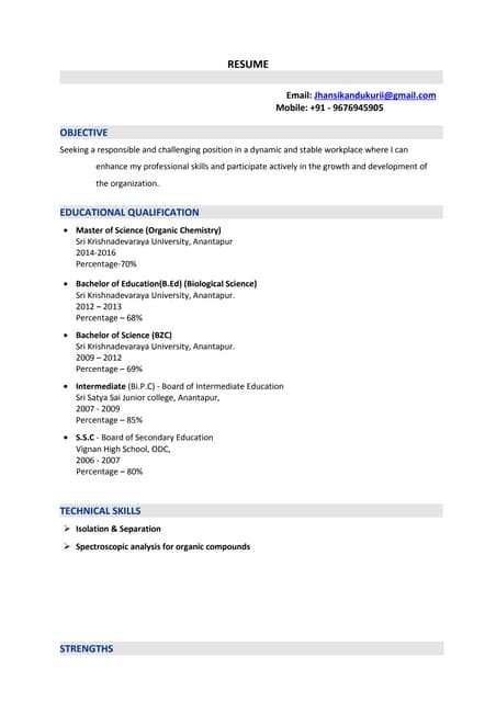 Shashi resume | PDF