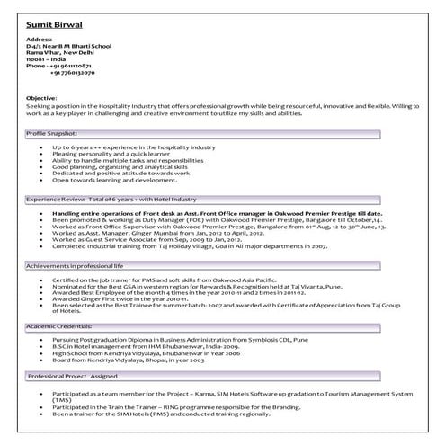 Sumit Birwal - Resume | DOCX