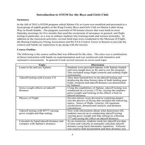 Introduction to STEM for the Boys and Girls Club | PDF