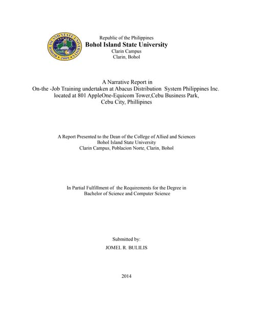OJT REPORT (PDF FORMAT) | PDF