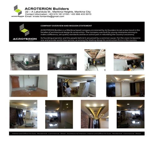 ACROTERION BUILDERS COMPANY PROFILE | PDF | Construction Industry ...