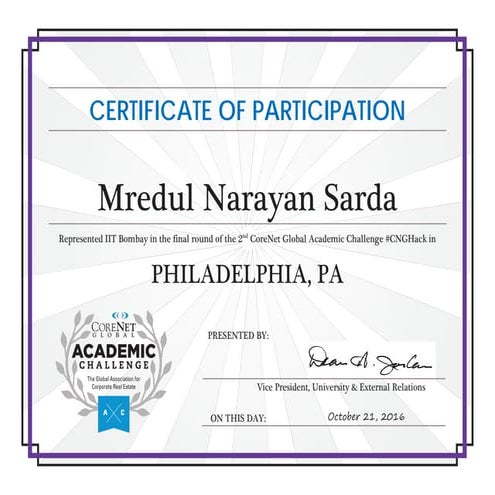 16oct paticipation cert Sarda | PPT