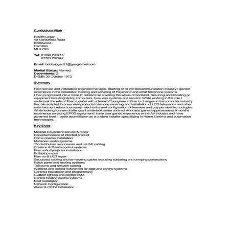 Rob Mortell - CV | PDF