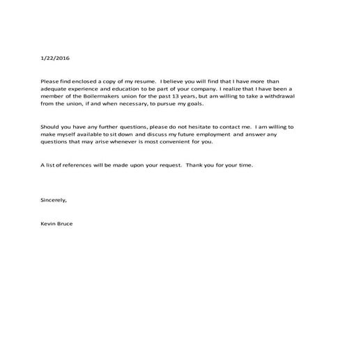 cover letter kevin | DOCX