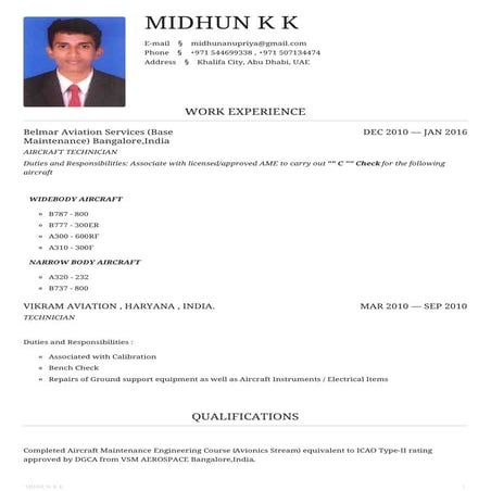MIDHUN VHR CV | PDF