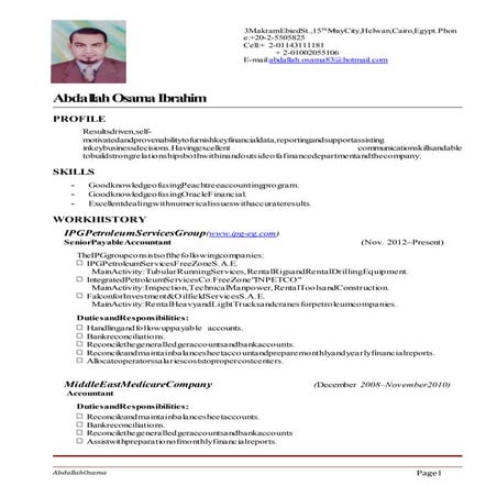 Abdallah Osama-CV | DOCX | Business Accounting & Finance | Business