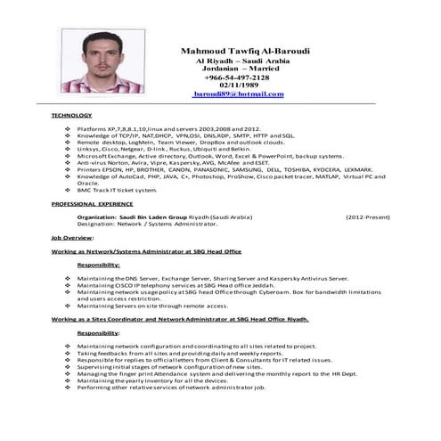 Resume of Mahmoud Al Baroudi . | DOCX