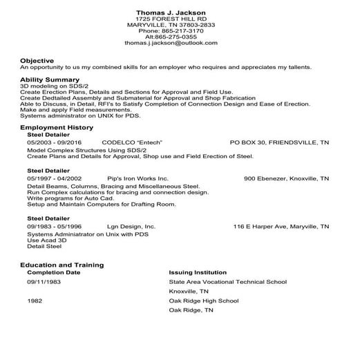 Walter Lethermon's Resume | DOC