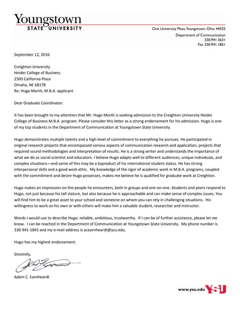 Tristan D'souza Reference by Dr. Glenday | PDF | Education