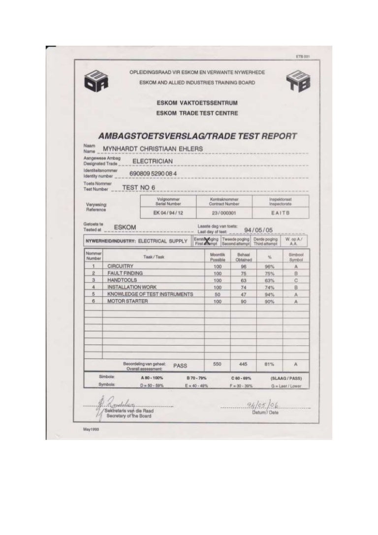 Trade Test Report trade-test-report