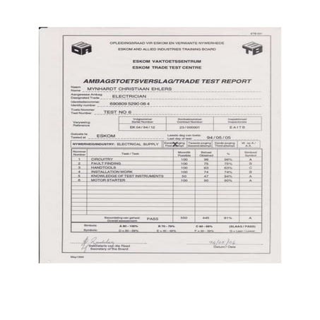 Trade test report | DOCX