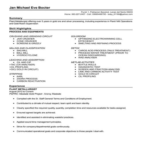 jan eve resume final | PDF