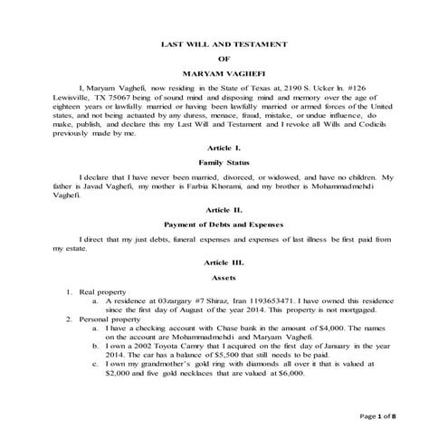 LAST WILL AND TESTAMENT final | DOCX