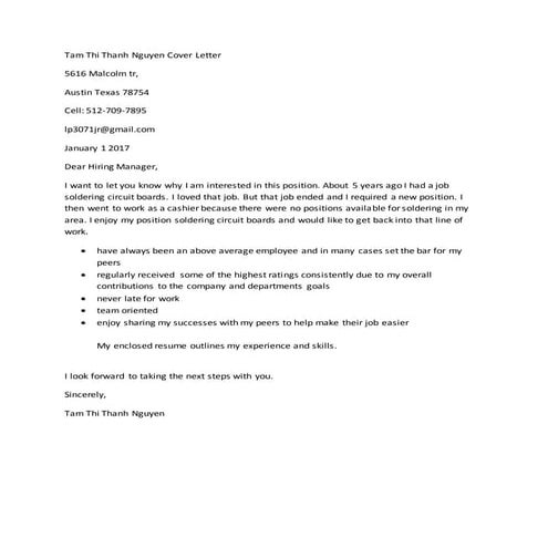 samsung cover Tam Thi Thanh Nguyen Cover Letter | DOCX