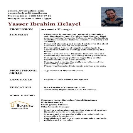 Yasser CV | PDF | Business Accounting & Finance | Business