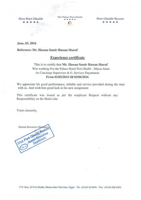 The Leela experience certificate | PDF