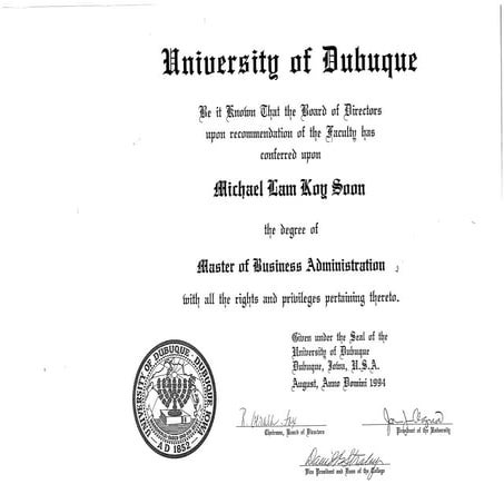 Michael Lam MBA document | PDF