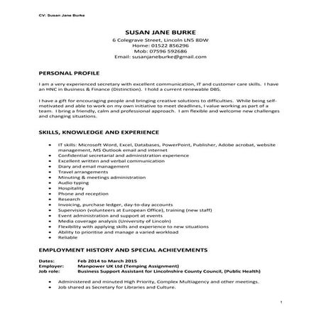 Sue J Burke CV June 2015 | DOC