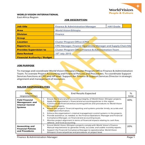 WVE Finance & Administration Manager JD rev 001 | DOCX