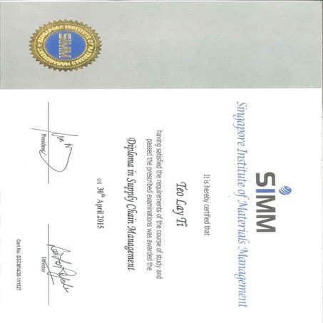 DSCM FINAL CERTIFICATE | PDF