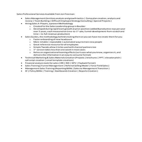 List of Professional Services that I can provide 2 | DOCX