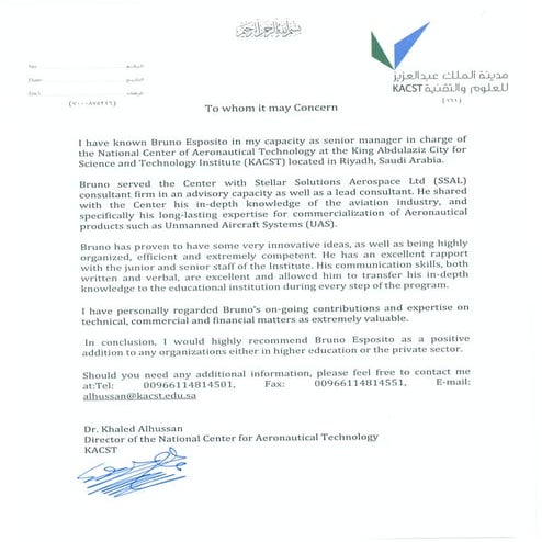 Reference letter Saudi - KACST | PDF