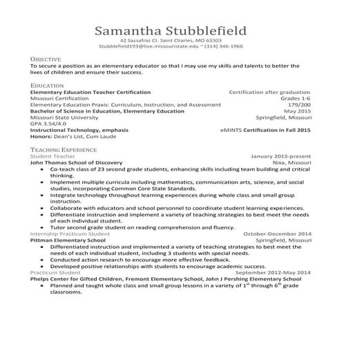 Danielle's Final Resume | PDF