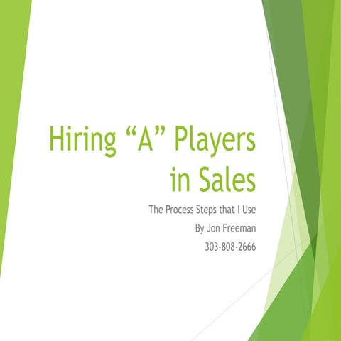 Hiring Process for Sales Leadership Group | PPTX