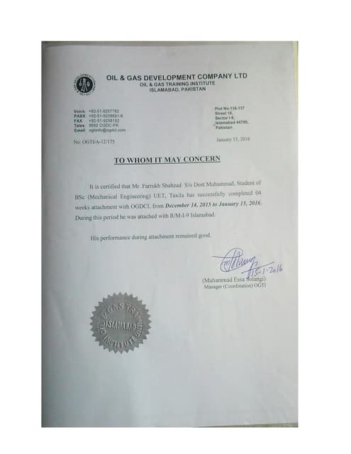 National Development Complex Experience Letter | PDF