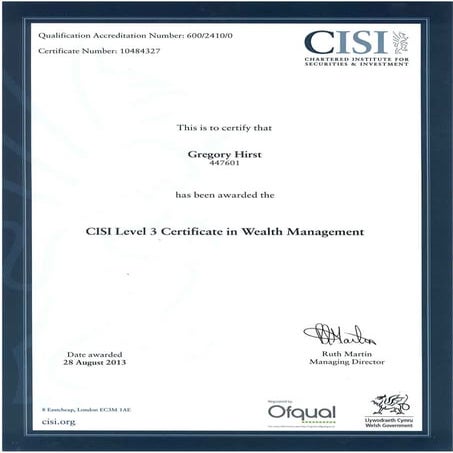 CISI 3 Certificate | PDF