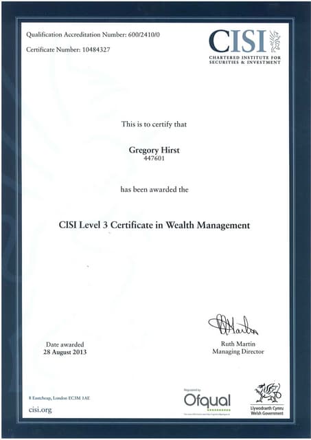 CISI 1 Certificate | PDF