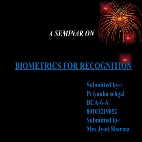 A86eseminar on biometrics | PPT