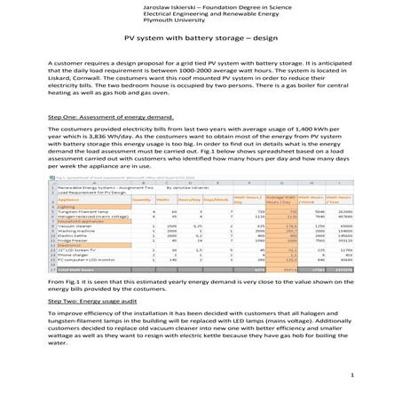 PV solar system with battery storage - design | PDF