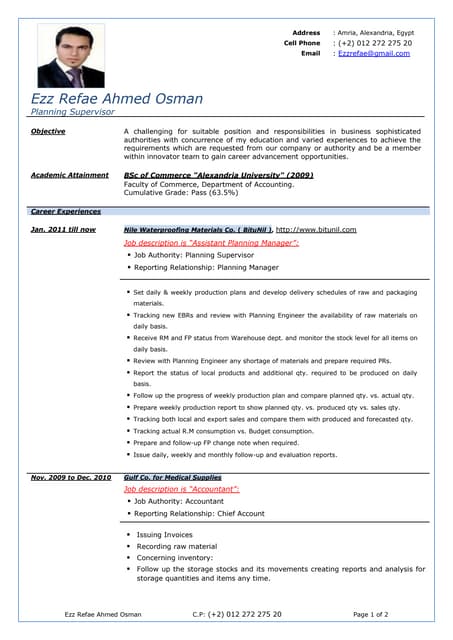 Ahmed Kamal Ibrahim c.v | PDF