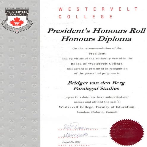 Westervelt Diploma | PDF | Education
