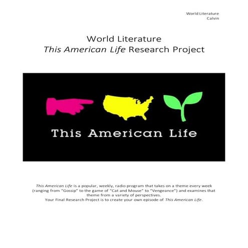 This American Life Research Project | PDF