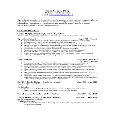 Ronan Cooney CV 2016 | DOCX