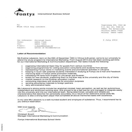 Reference letter from Mr. Christoph Busch | PDF