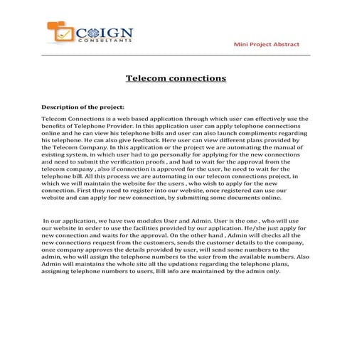 Telecom connections | PDF