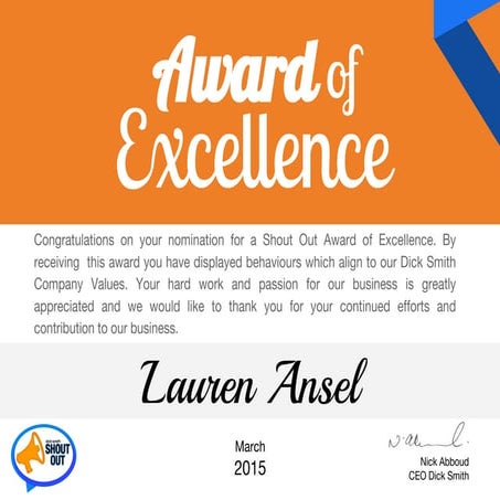 Shout Out Award - Lauren Ansel-2 | PDF