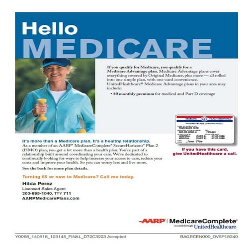 UHC Flyer Hello Medicare | PDF