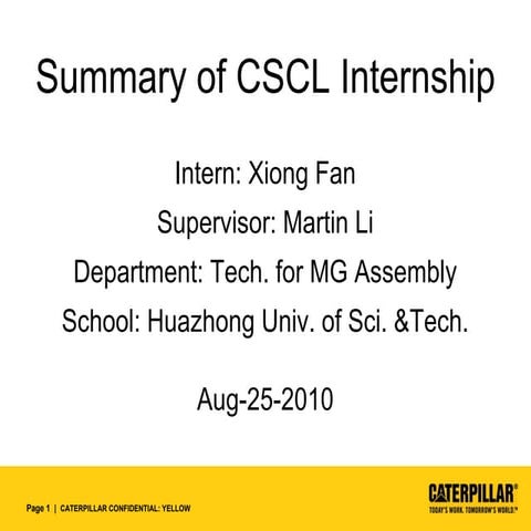 25_Aug2010 Intern Presentation (xiongfan) | PPT