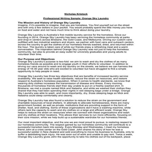 Professional Writing Sample | PDF