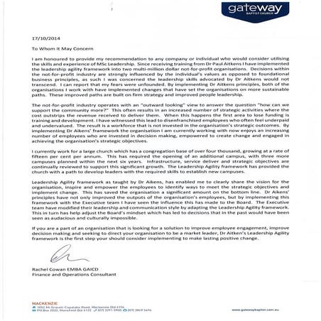 MSc Letter of Recommendation_Rachel Cowan | PDF