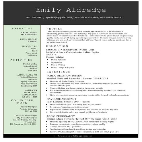 Aldredge Resume | DOCX