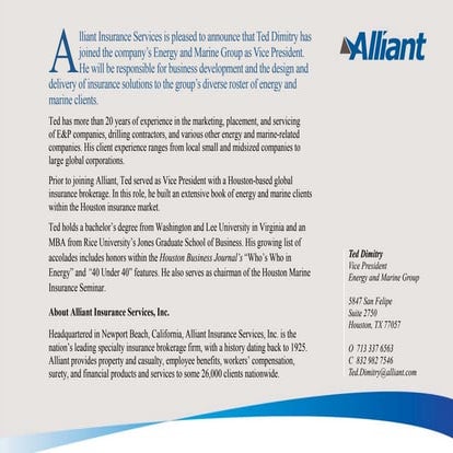 Alliant Press Release | PDF