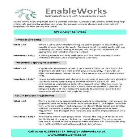 Enable Works Specialist Services | DOCX