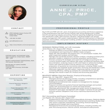 CV Anne Price R1 | PDF | Business Accounting & Finance | Business