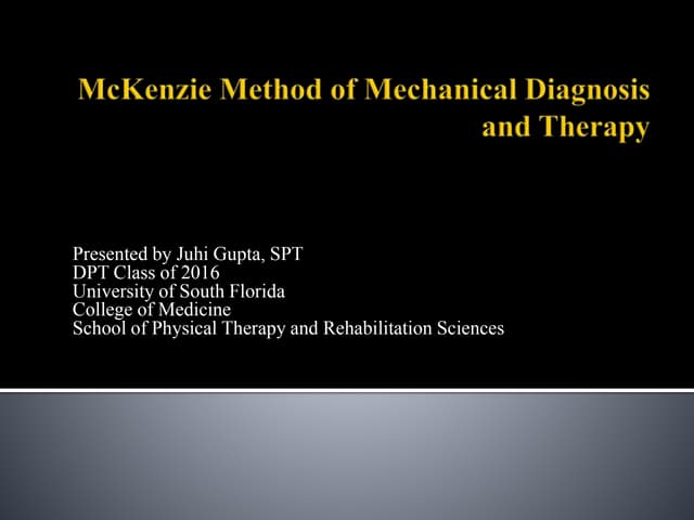 Mc Kenzie Method (MDT) | PPTX